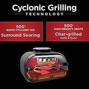 Ninja Foodi 5 In 1 Indoor Grill and Air Fryer with Surround Searing, Removable Grill Gate, Crisper Basket, Cooking Pot, and Smoke Control System