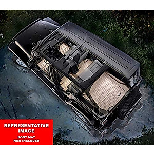 WeatherTech Custom Fit FloorLiners for Jeep Wrangler Unlimited 4-Door, Wrangler JK Unlimited 4-Door - 1st & 2nd Row (44573-1-2), Black