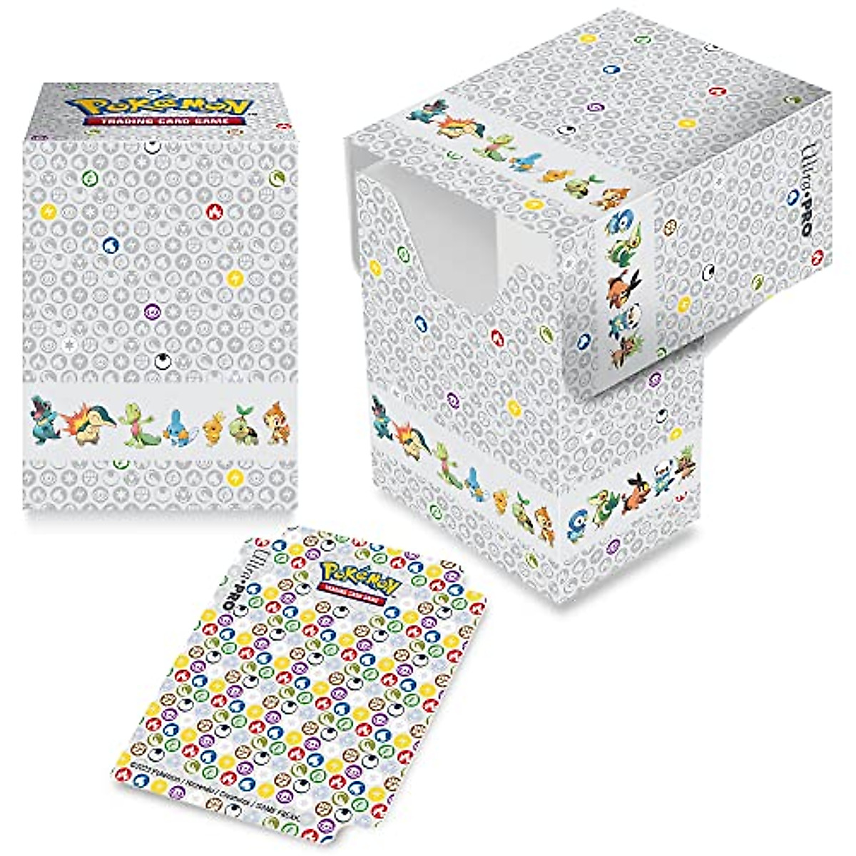 Ultra Pro Pokémon: First Partner Accessory Bundle - Includes: Storage Box for 700+ Sleeved Cards, Deck Box, 65ct Deck Protector Sleeves, Playmat (24"x13.5")