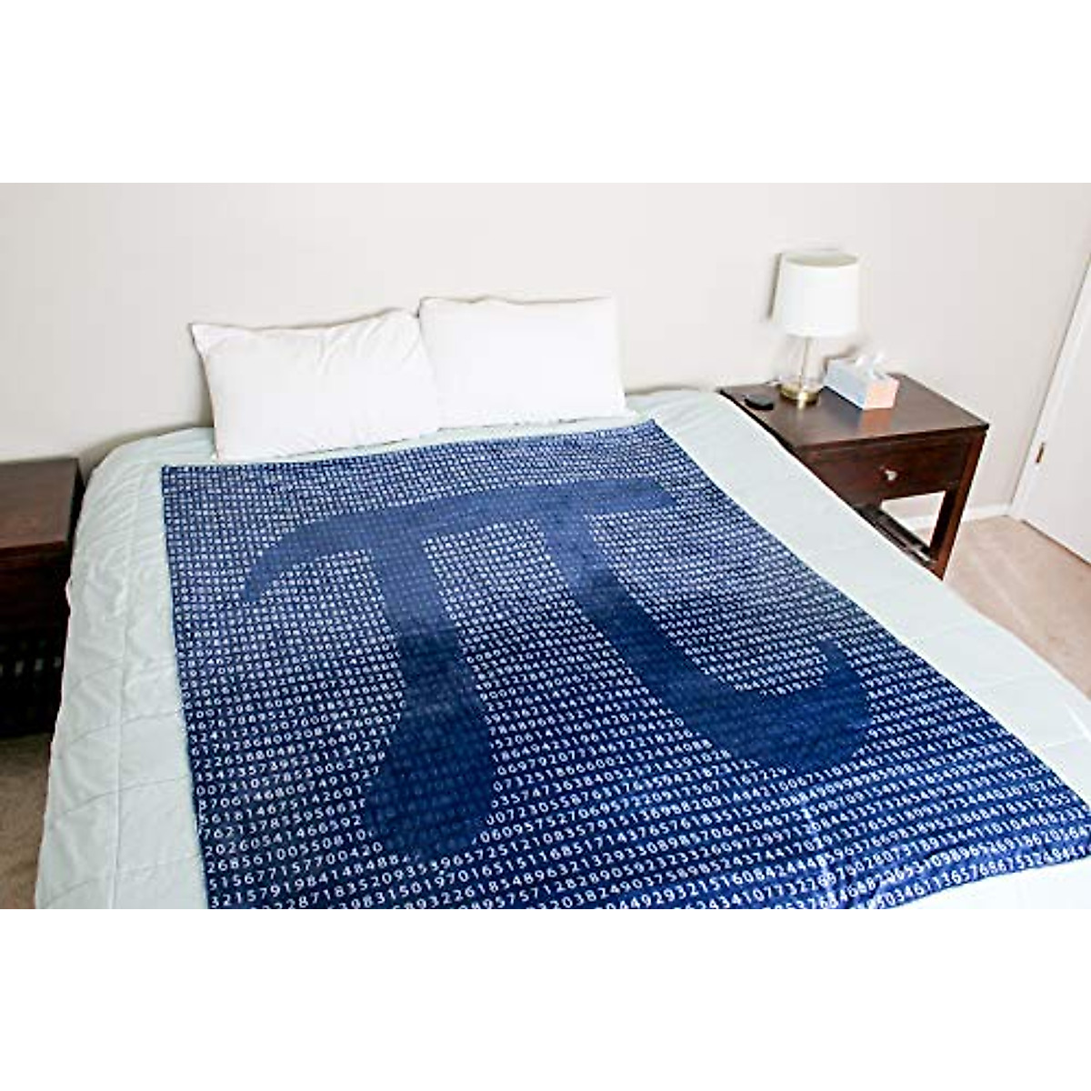 Pi Day Blanket | 4000+ Digits Pi Blanket | Pi Day Gift | Math Gift | Math Throw Blanket (Navy)