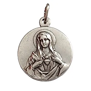 THE SACRED HEART OF MARY (IMMACULATE HEART OF MARY) - THE PATRON SAINTS MEDALS - 100% MADE IN ITALY (ROUND SHAPE)