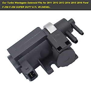 BC3Z-9E882-A BC3Z9E882A Turbo Wastegate Solenoid Vacuum Valve Fit for 2011-2016 Ford F-250 F-350 Super Duty 6.7L V8 DIESEL Black