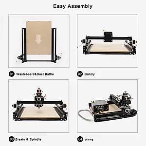 FoxAlien CNC Router Machine 4040-XE, 300W Spindle 3-Axis Engraving Milling Machine for Wood Metal Acrylic MDF Nylon Carving Cutting Arts and Crafts DIY Design, Black