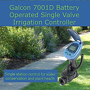 Galcon 7101D Battery Operated Single Valve Sprinkler Timer with a Waterproof Professional Irrigation Controller 3/4 inch Valve Drip, Sprinkler, GAR6S231UP0