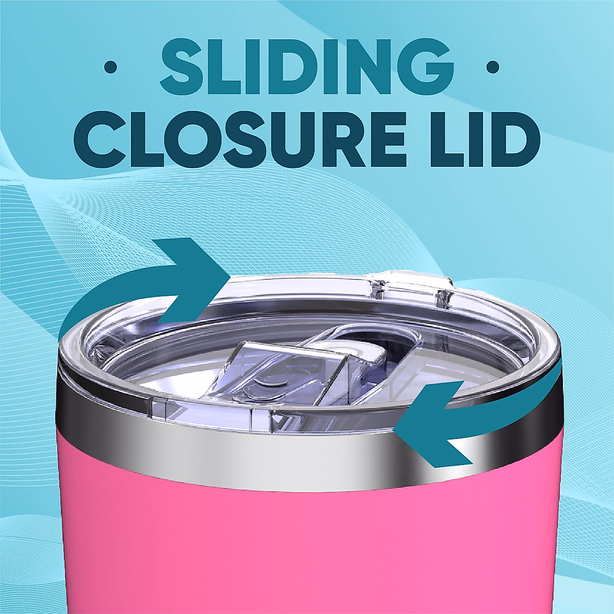 shop4ever Breast Cancer Awareness Ribbon Word Cloud Insulated Tumblers 20 oz. with Lid, Stainless Steel Cups Travel Coffee Mug (Pink)