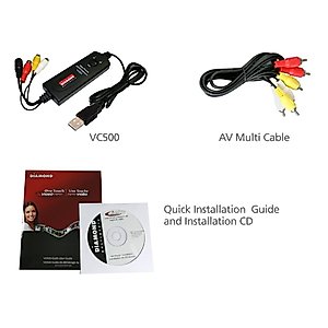 Diamond VC500SE One Touch VHS/Camcorder to Digital File Converter for Both Windows and Mac OS (Supports Mac OS Ventura)