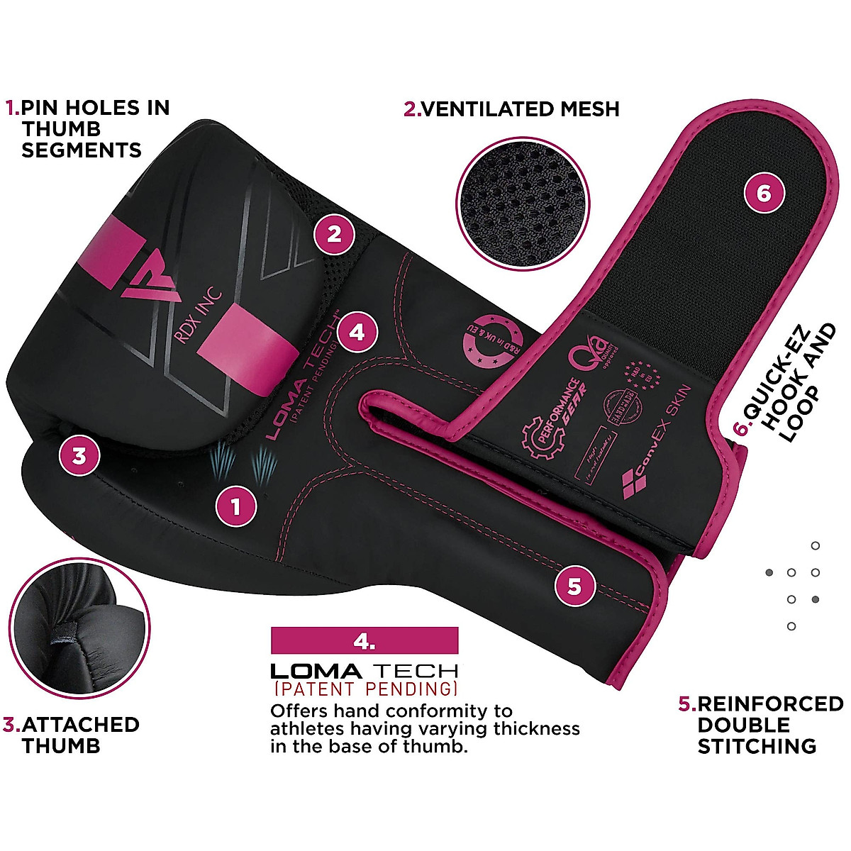 RDX Women Boxing Gloves Sparring Muay Thai, Premium Maya Hide Leather, KARA Patent Pending, Kickboxing MMA Training, Punch Bag, Focus Mitts Pads Double end Ball Punching Workout