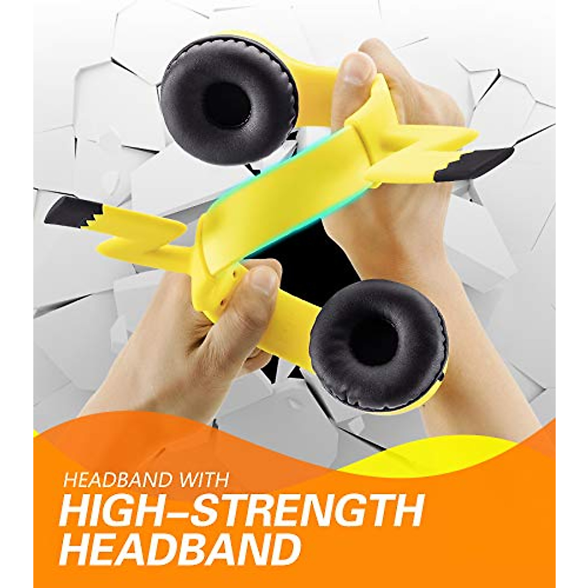 Kids Headphones with VoliBolt Ears, Mumba Wired Over-Ear Headphones with Music Sharing Function, 85dB Volume Limited Hearing Protection,Safe Food Grade Material, 3.5mm Jack (HS01) Headset for Children