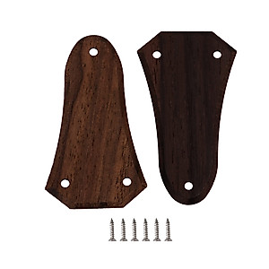 BQLZR Rosewood Guitar Ebony Truss Rod Covers, Both Were Rosewood Beveled Edges, Pre-Drilled Holes (Hole spacing is 40mm and 18mm), 6 Silver Screws Included Pack of 2
