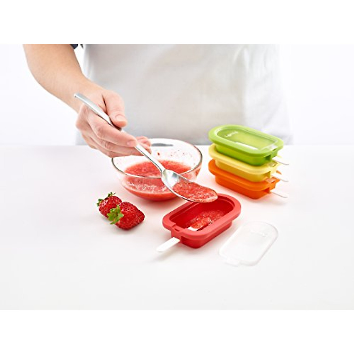 Lekue Stackable 4 Pieces Popsicle Mould, One Size, Multicolour
