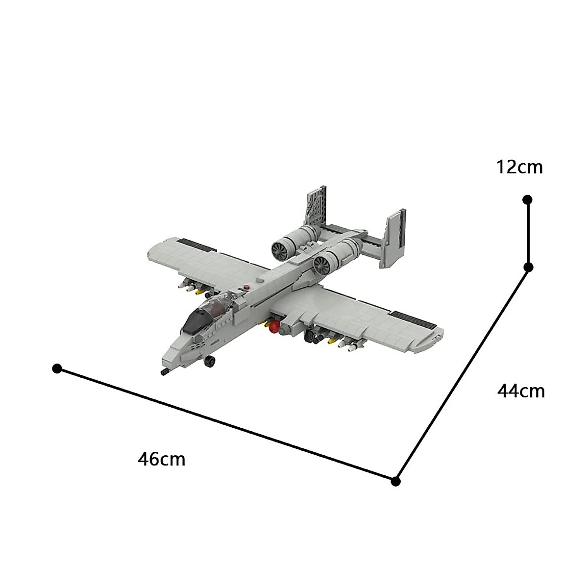 A-10 Attack Plane Warthog Attack Plane Building Block Toy Model, Aircraft Model Collection or Suitable, Suitable for Children Over 6+ Years Old Birthday Suitable (1211 Pieces)