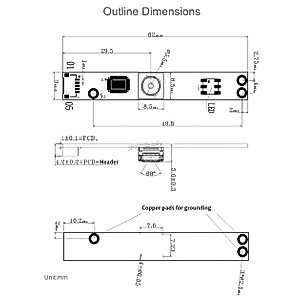XYGStudy for Raspberry Pi OV5640 5MP USB Camera Module 2592x1944 USB Interface High Definition Small in Size Driver-Free Sensor Supports Raspberry Pi Jetson Nano