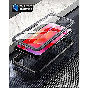 Poetic Guardian Case for Motorola Moto G Power 2022, [20FT Mil-Grade Drop Tested], Full-Body Hybrid Shockproof Bumper Cover with Built-in Screen Protector, Black/Clear