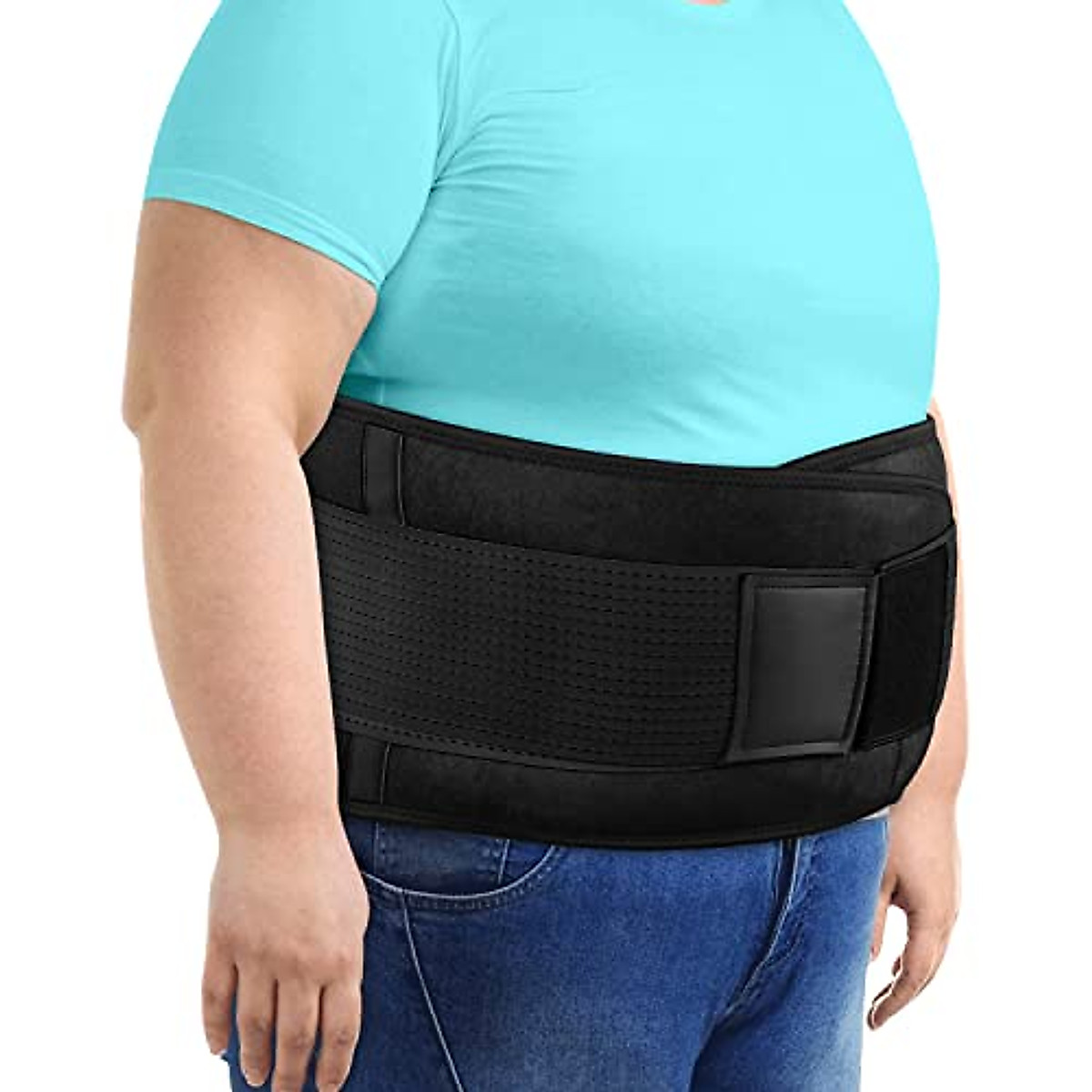 Back Brace Lumbar Support Belt - Relief Back Pain, Sciatica, Herniated Disc, Scoliosis and More - Back Support to Improve Posture, Keep Back Straight for Men and Women (Black, 6XL/(65''-76''))