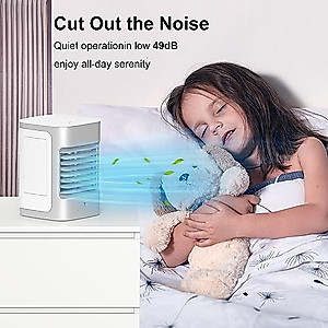 Cozzyben Small Air Conditioner Portable Water Mini USB Ac Unit Personal Evaporative Swamp Cooler Ice Fan for Desk Bedroom Room Car Camping Tent