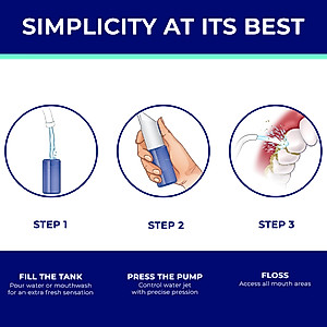 ORAVIX Dental Water Flosser, Tonsil Stone Remover, Gentle Oral Irrigator for Sensitive Teeth and Gums, Kids Manual Water Flosser, No Electricity or Batteries