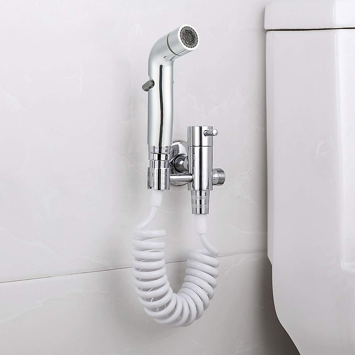 Bidet Sprayer for Toilet ABS Bidet Attachment Handheld Bidet Sprayer Electroplating Handheld Adjustable Toilet Bidet Spray Nozzle Bathroom Accessory