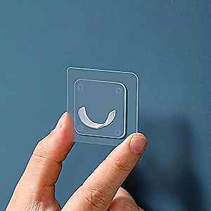 Kakalote 2Pcs Adhesive Shower Curtain Rod Holders,Durable ABS Shower Rod Mount Retainer for Wall No Drilling,Stick On Tension Rod Wall Mount Holder,Easy to Install,Bathroom Accessories(Clear)