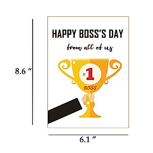 Dapofajo Boss Day Card, Best Boss Card from Team, Thanks Card for Boss, Happy Boss Day Gift Idea, Boss Card with Eenvelope
