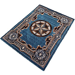 KJGRUG Texas Stars Cowboy Western - Colors (5' x 7', Royal Blue)