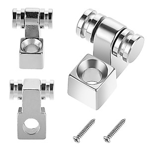 Guitar Roller String Retainers, 4 Pcs String Trees for Electric Guitar, Metal Guitar Standard Roller String Guide Replacement Part Electric Guitar Accessories (Silver) (Chrome)