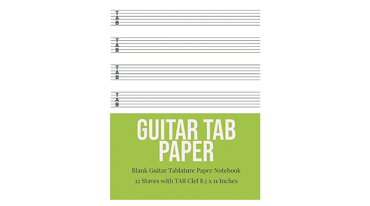 Guitar Tab Paper: Blank Guitar Tablature Paper Notebook 12 Staves with ...