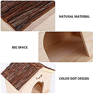 POPETPOP Guinea Pig Wooden House Bed Small Pet Animal Bed Nest Mini House for Squirrel Dutch Pig Hamster Hedgehog Rat Chinchilla