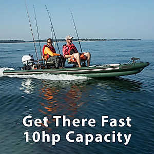 Sea Eagle FSK16 FishSkiff Inflatable 16', High Pressure, Drop-Stitch, 1-3 Person Frameless Fishing Boat w/Rigid 6” External Keel - Portable, Storable, and Transportable (FSK16 2 Person Swivel Seat)