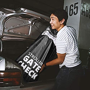 ONGUARD Double Stroller Bag For Airplane | Stroller Cover | Gate Check Stroller Bag | Baby Airplane Travel Accessories | Waterproof Rip Resistant Polyester Compact Backpack | Black