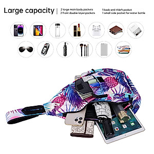 XEYOU Women's Sling Crossbody bag Casual Daypack Outdoor Travel Hiking Backpack for Cycling Walking Dog Hiking, Cactus Flower