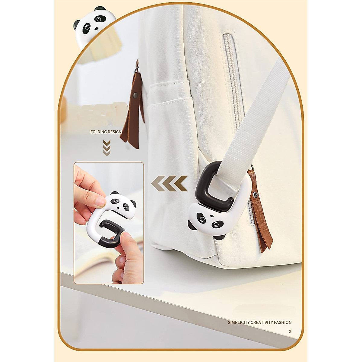 OCXEQJX 8 Pcs Handbag Hook Holder Portable ABS Handbag Hangers Purse Hooks Foldable Schoolbag Hook for Student Table Desk Restroom Office Shool Restraurant Bar and Meeting Room