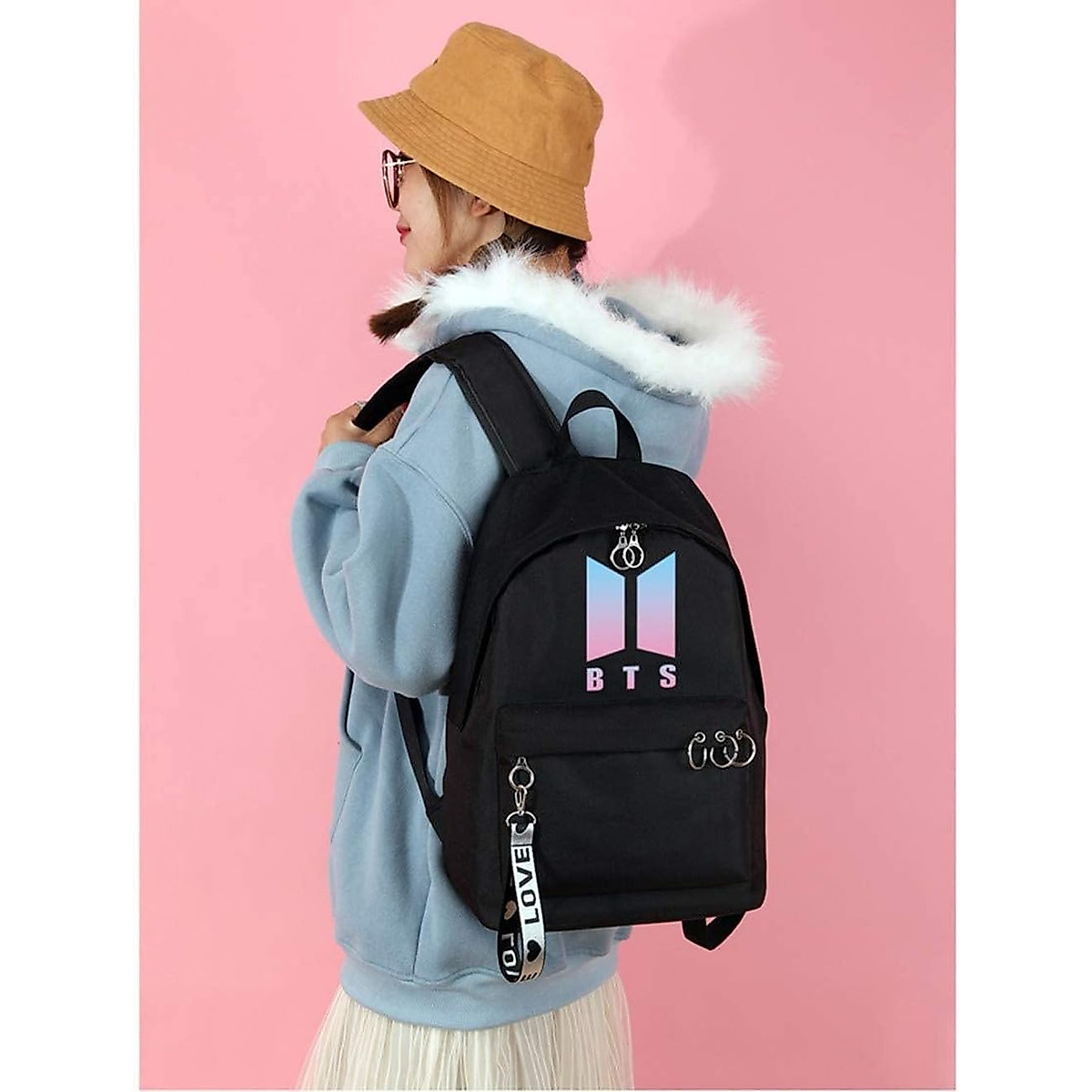 Yongshida Kpop Fashion BTS Backpack Colleage Bookbag School Bag Jimin Suga Jin Jhope RM jung kook V Fans Casual Daypack BTS Merchandise