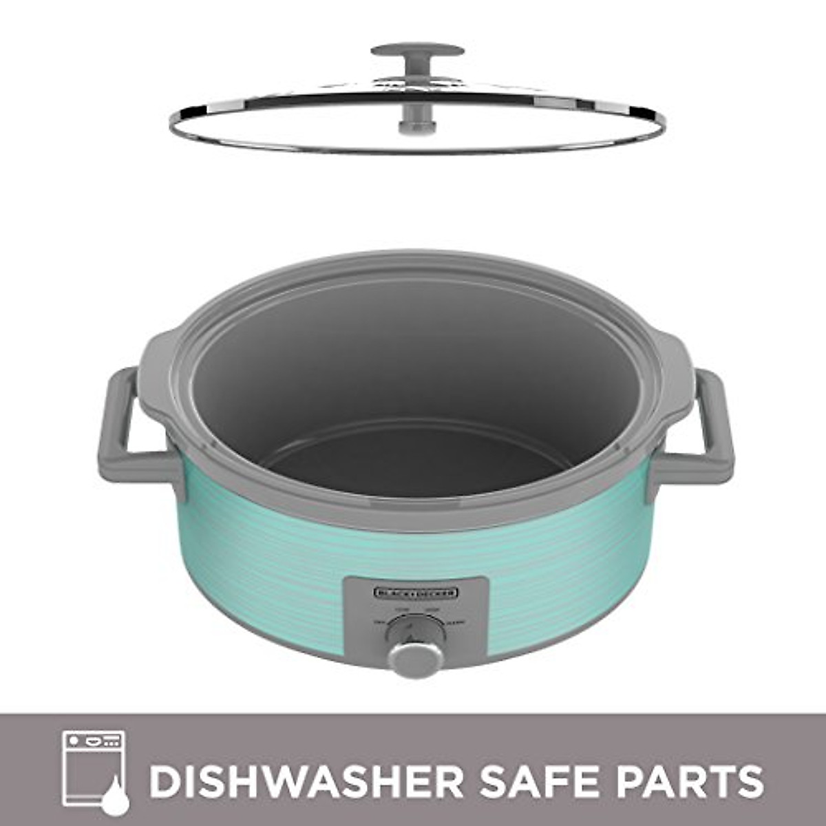 BLACK+DECKER SC2007D Slow Cooker, 7 quart, Teal Wave