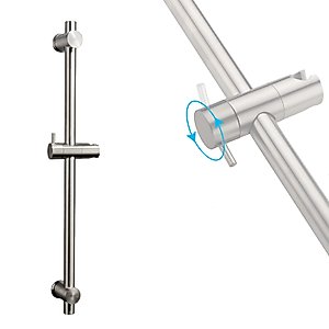HAMOLER 24 Inch Shower Slide Bar with Adjustable Shower Holder Stainless Steel Wall Mount Sliding Bar, Brushed Nickel