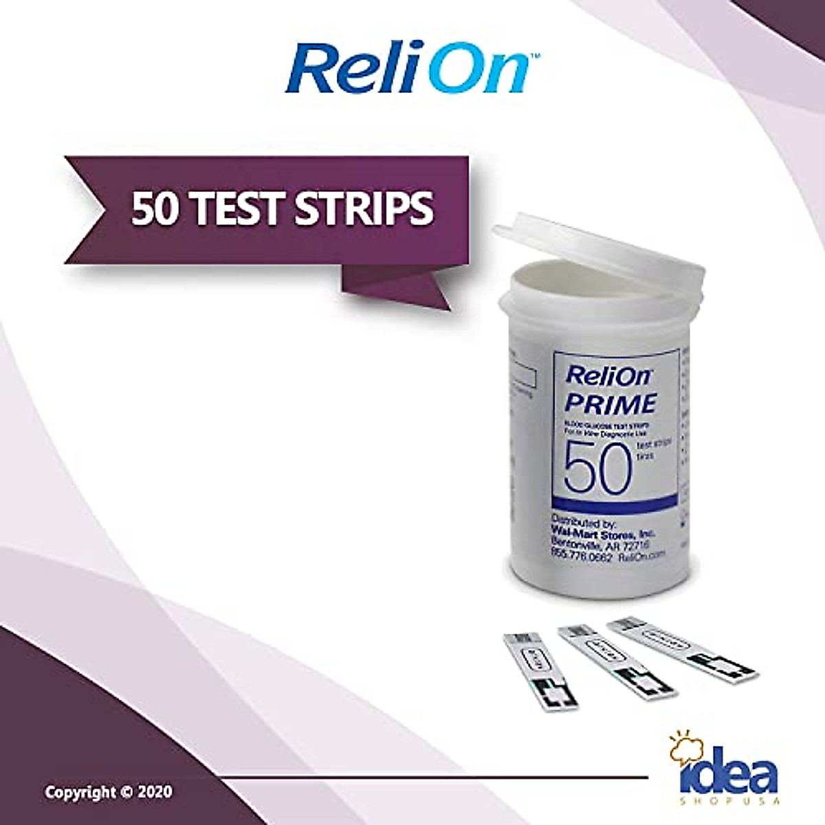 ReliOn Prime Blood Glucose Test Strips, 50 Ct (3 Pack) Bundle with Exclusive Look After Your Diabetes - Better Idea Guide (4 Items)