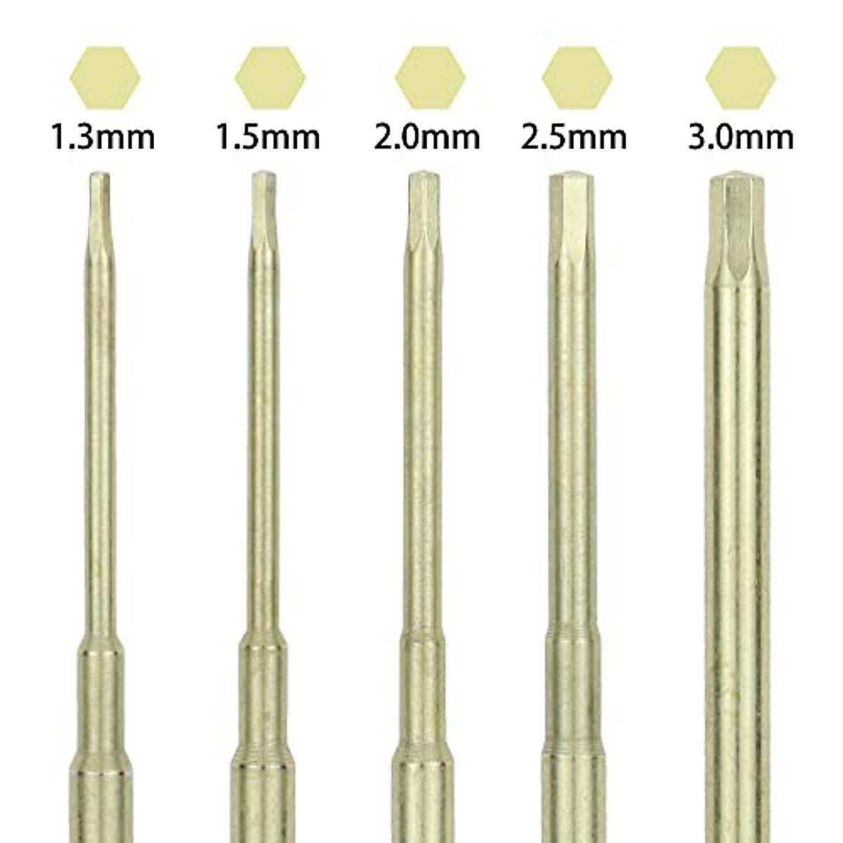 5 in 1 RC Model Repair Tools Kit with 1.3mm 1.5mm 2.0mm 2.5mm 3.0mm Hex Screwdrivers Wrench S2 High Speed Steel Titanium Plating Allen Key Quick Change for RC Cars Helicopter Drone Boat - Red