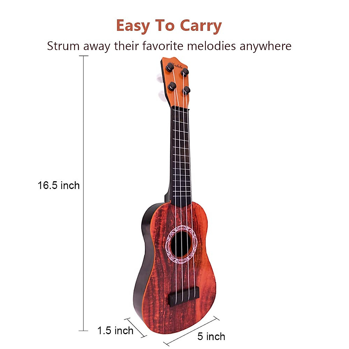 WhiteMyrtle Kids Ukulele Toys 16.5 inch Mini Guitar, Musical Toy Children Musical Instrument Educational Toys for Beginner,for Beginners Toddlers Ages 3+ Boys Girls