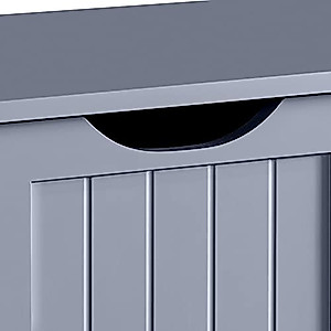 Yaheetech Bathroom Floor Cabinet, Freestanding Storage Oragnizer Unit Kitchen Cupboard W/ 4 Drawers & Adjustable Shelves, Using for Living Room/Kitchen/Bathroom, Gray