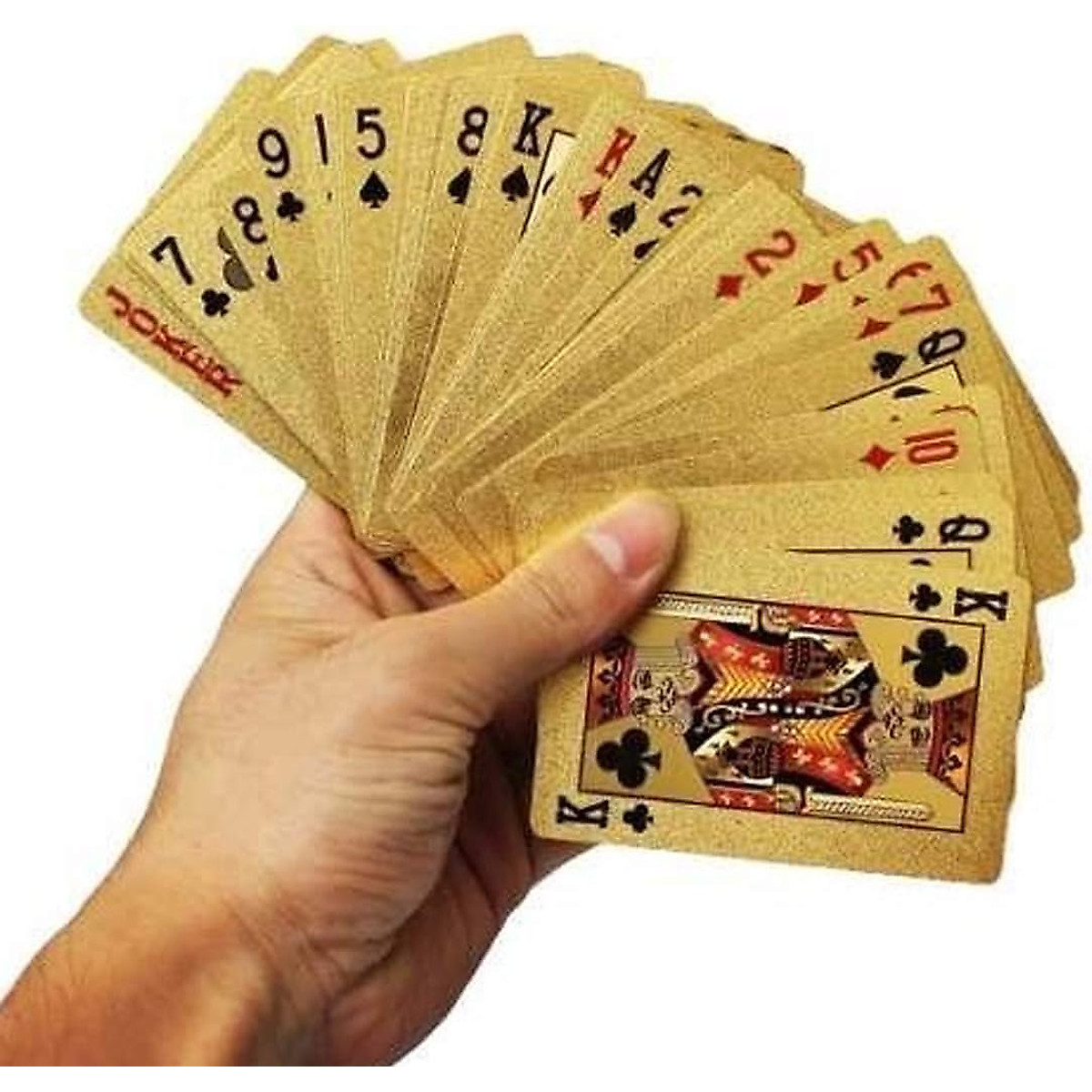 Gold Plated Playing Cards Poker with Wooden Gift Box Case Make Your Magic Tricks More Luxurious & Creative for Family & Friend