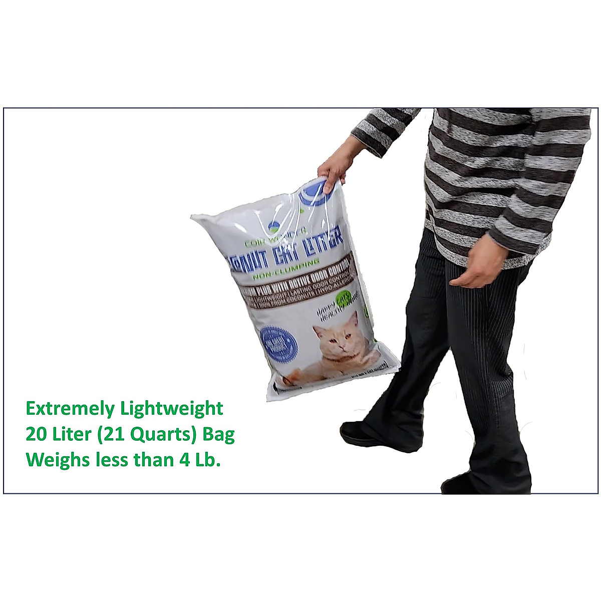 Coir Wonder Coconut Cat Litter – Natural, Non-Clumping Kitty Litter - Ultra Lightweight Bag Lasts Same As 40 Lb Clay – with Activated Charcoal Odor Control – Bedding for Chicken Coop and Small Pets