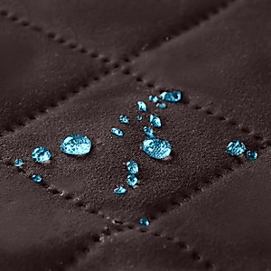 Utopia Bedding Reversible Oversized Couch Cover for 3 Cushion, Water Resistant Sofa Cover, Furniture Protector with Foam Sticks and Elastic Straps for Kids Dogs Pets (Oversized Sofa, Chocolate/Beige)