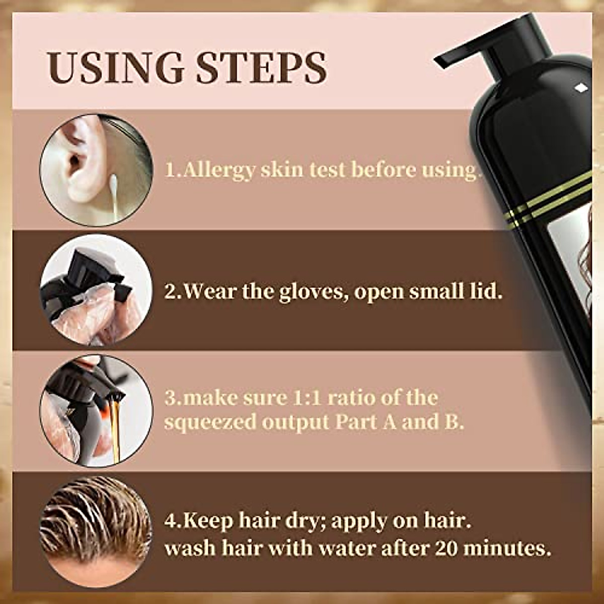 MOHOPE Reddish Browning Shampoo 14.1 Fl Oz (400ml) | 100% Grey Coverage 3 In 1 Revolutionary Instant Hair Dye | Semi Permanent Magically Only 20 Minutes Last 30 Days | Safe Natural Ingredients