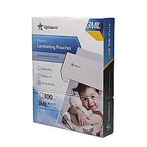 Optiazure 300-Pack 3Mil Laminating Sheets with 9-Inch Laminator