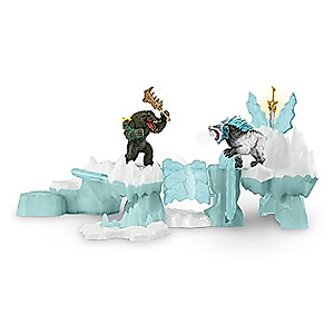 Schleich Eldrador Creatures, Mythical Creatures Toys for Kids, Attack on Ice Fortress Set with Ice Monster and Jungle Monster Action Figures, Ages 7+