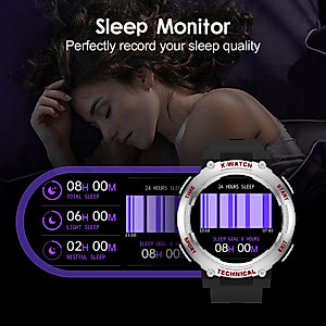 KINGSTAR Smart Watch, Waterproof watches for women Android Digital smart watches fitness Tracker with Touch Screen Heart Rate Monitor Pedometer Sleep Monitor for iPhone