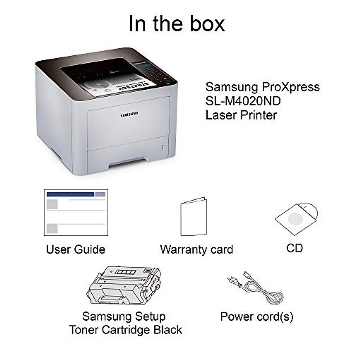 HP Samsung ProXpress M4020ND Monochrome Laser Printer with Mobile Connectivity, Duplex Printing, Built-in Ethernet, Print Security & Management Tools (SS383K)