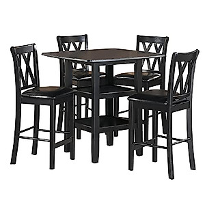 Lexicon Skyway 5-Piece Counter Height Dining Set, Black