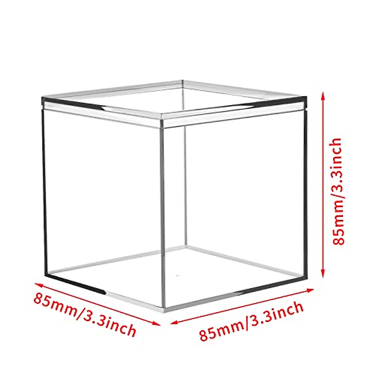 Hewomate Acrylic Boxes for Display, 3.3x3.3x3.3 Inches 4 Pack Clear Plastic Acrylic Favor Boxes, Small Acrylic Box with Lid, Square Cube Storage Containers for Candy Jewelry Pill and Tiny Item