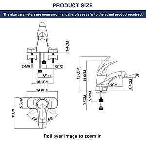PHICHI Single Handle 4 inch Centerset Chrome Bathroom Faucet, Low Arc Basin Mixer Tap Vanity Faucets for Sink 3 Hole, with Hot & Cold Water Supply Lines