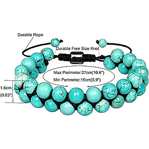 Addmluck 108 Mala Beads Meditation Necklace 7 Chakra Tree of Life Pendant Necklace Prayer Buddha Beaded Bracelets Healing Stone Yoga Necklace for Men and Women Jewelry(turquoise beads)